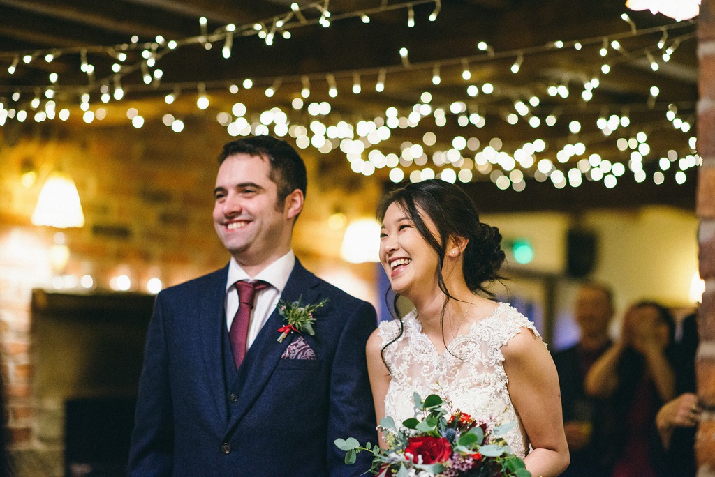 Welcoming the new husband and wife