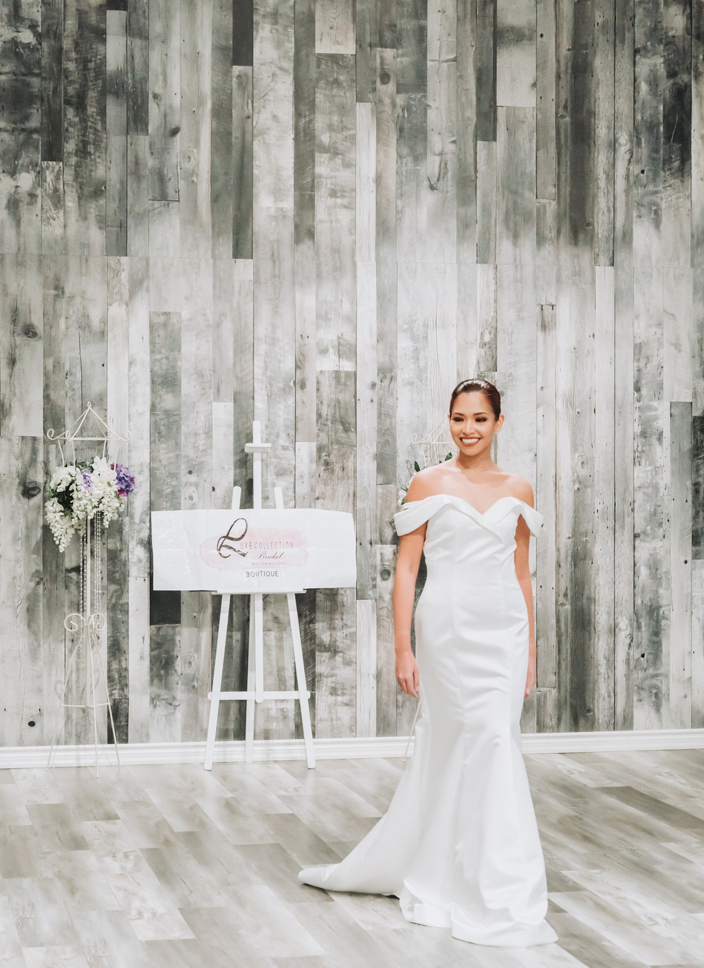 Off Shoulder Satin Mermaid Wedding Dress